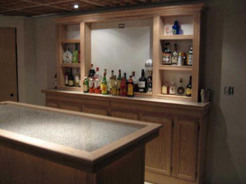 EHBP-11 Lighted Bar Back Design | Easy Home Bar Plans